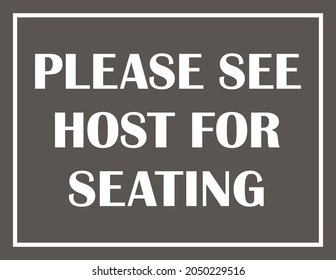 Please See Host Seating Sign Vector Stock Vector (Royalty Free ...