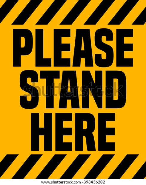 Please Stand Here Industrial Sign Vector Stock Vector (Royalty Free ...