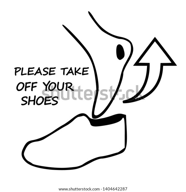 Please take off your shoes sign, icon, logo, symbol. Template isolated ...