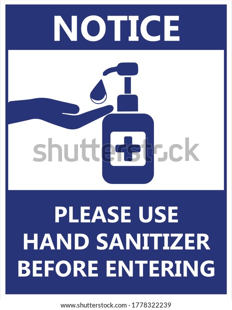 Please Use Hand Sanitizer Before Entering Stock Vector (Royalty Free ...