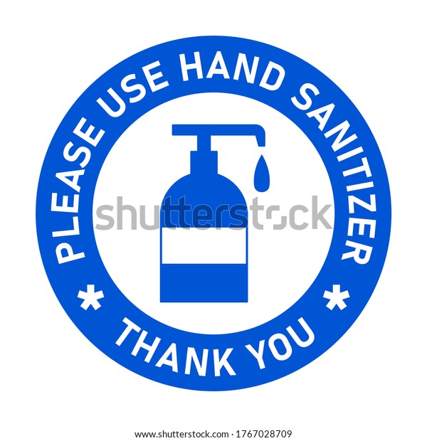 Please Use Hand Sanitizer Thank You Stock Vector (Royalty Free ...