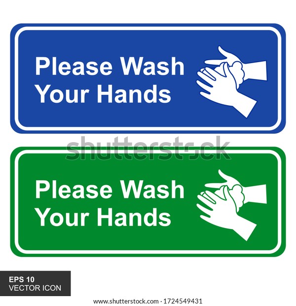 Please Wash Your Hands Sign Vector Stock Vector (Royalty Free ...