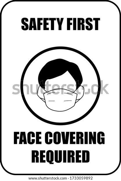 Vektor Stok Please Wear Face Covering Mask Sign (Tanpa Royalti ...