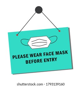 Please Wear Face Mask Before Entry Stock Vector (Royalty Free ...
