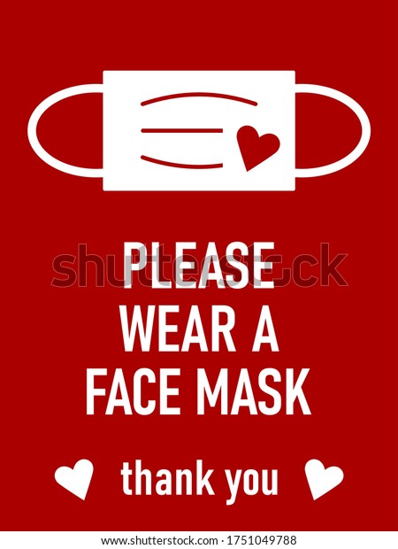Please Wear Face Mask Thank You Stock Vector (Royalty Free) 1751049788 ...
