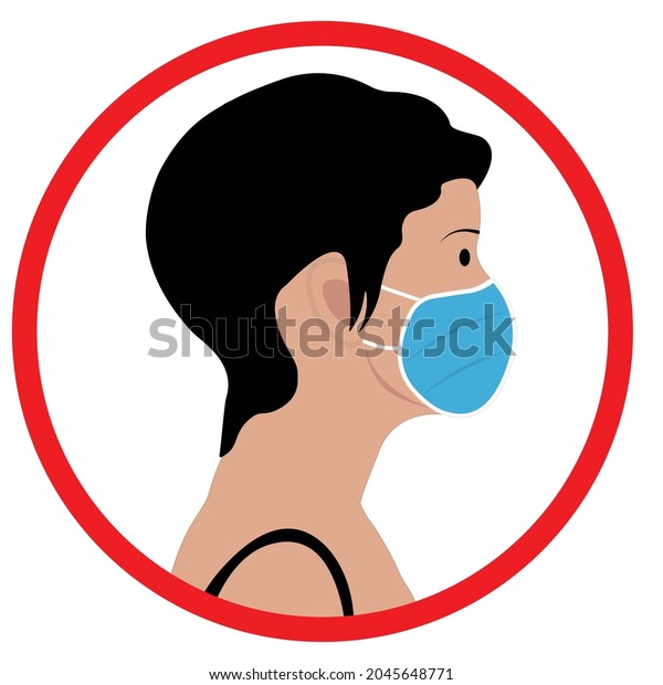Please Wear Mask Before Entry Women: เวกเตอร์สต็อก (ปลอดค่าลิขสิทธิ์ ...