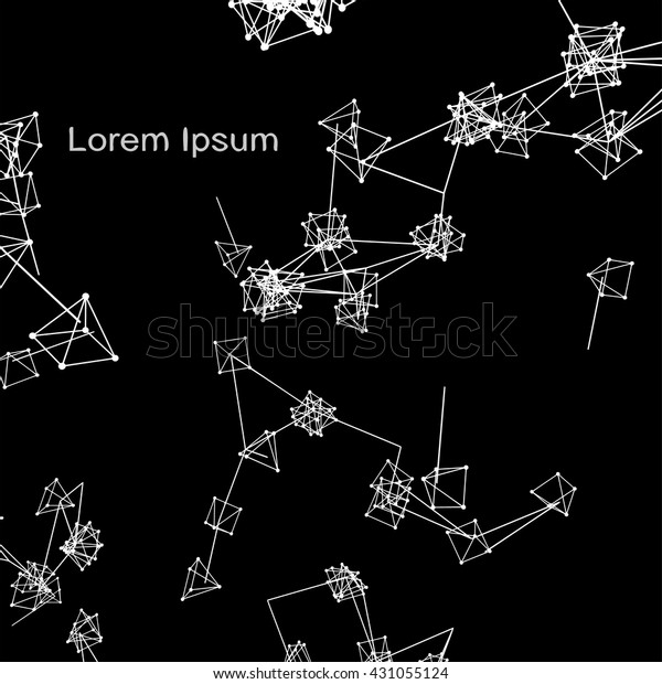 Plexus Atomic Lattice Background Background Cybernetic Stock Vector ...