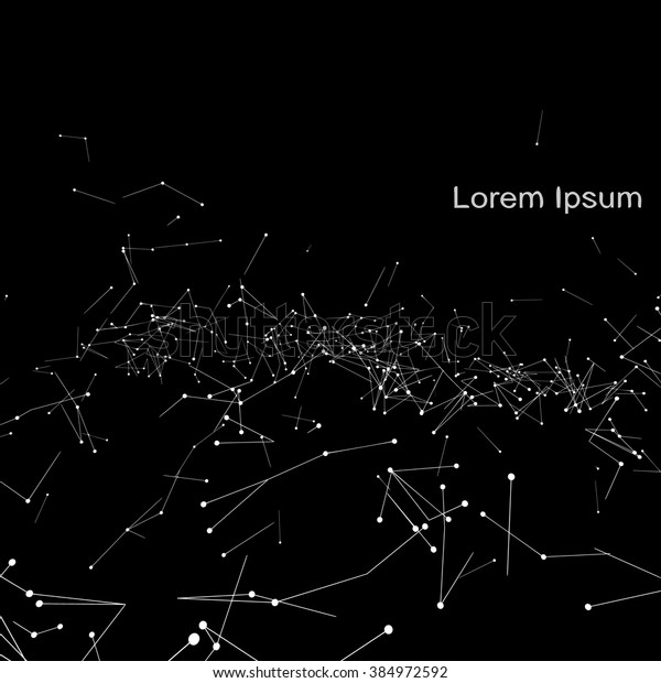 Plexus Atomic Lattice On Black Background: Stock-Vektorgrafik ...