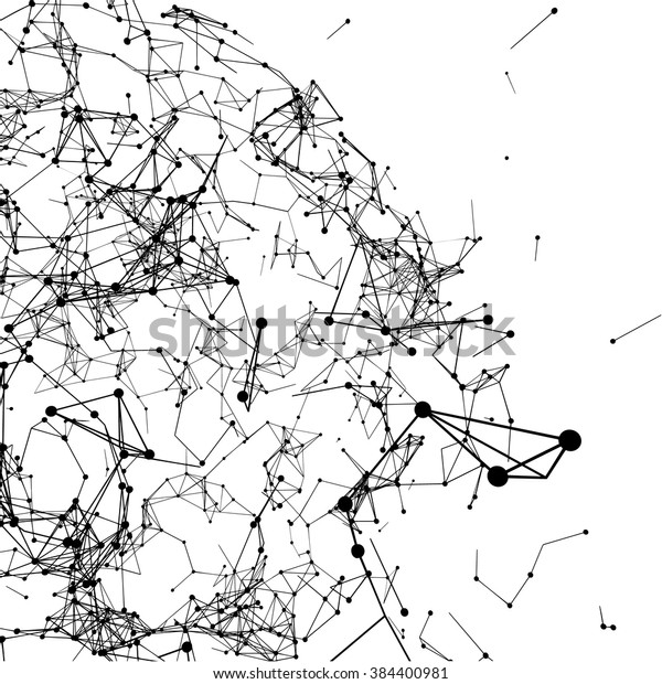 Plexus Atomic Lattice On White Background: vector de stock (libre de ...