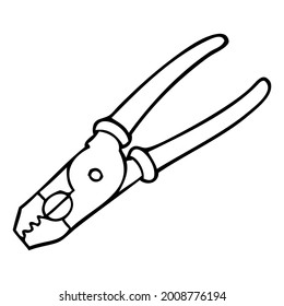 Pliers Line Vector Illustrationisolated On White Stock Vector (Royalty ...