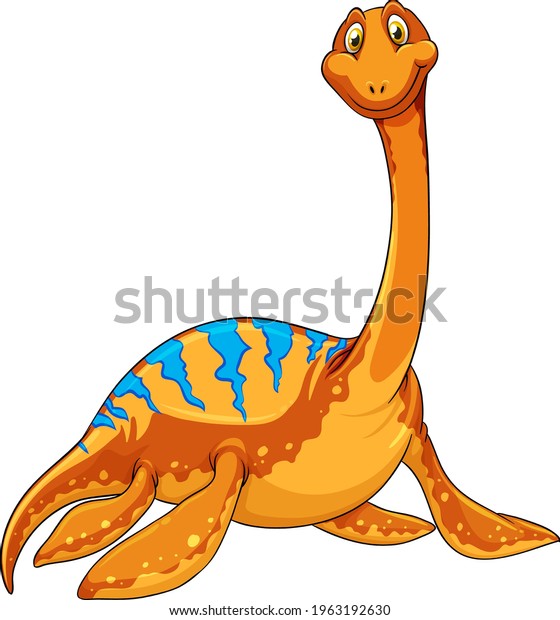 Pliosaurus Dinosaur Cartoon Character Illustration Stock Vector ...