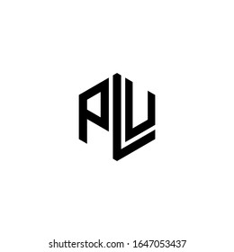 Plu Letter Logo Design Polygon Monogram Stock Vector (Royalty Free ...
