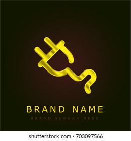 Plug Golden Metallic Logo Stock Vector (Royalty Free) 703097566 ...