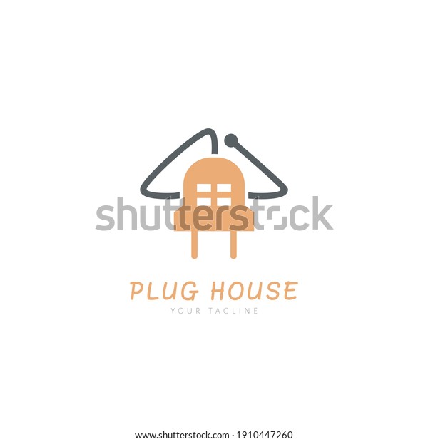 Plug House Logo Design Symbol Template Stock Vector (Royalty Free ...