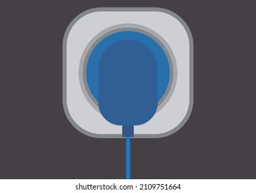 Plug Icon Blue Connector Stock Vector (Royalty Free) 2109751664 ...