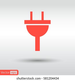 Plug Icon Electricity Sign Red Icon Stock Vector (Royalty Free ...