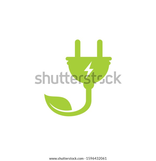 Plug Leaf Icon Vector Design Template Stock Vector (Royalty Free ...