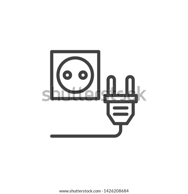 Plug Socket Line Icon Linear Style Stock Vector (Royalty Free ... Plug Socket Line Icon Linear Style Stock Vector (Royalty Free ...