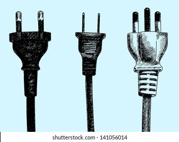 Plugs Pencil Cursory Drawing Vector Stock Vector (Royalty Free ...