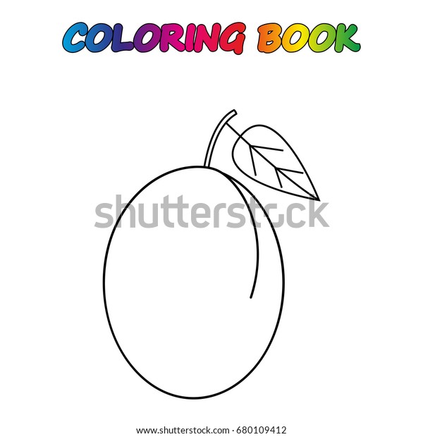 Plum Coloring Book Coloring Page Educate Stock Vector (Royalty Free ...