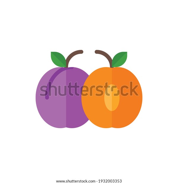 Plum Flat Icon Logo Illustration Vector Stock Vector (Royalty Free ...