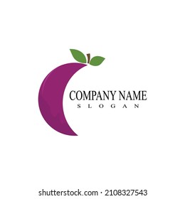 Plum Logo Vector Icon Design Template Stock Vector (Royalty Free ...