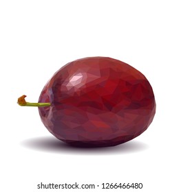 Plum Low Poly Fresh Nutritious Tasty Stock Vector (Royalty Free ...
