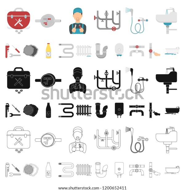 Plumbing Fitting Cartoon Icons Set Collection Stock Vector (Royalty ...