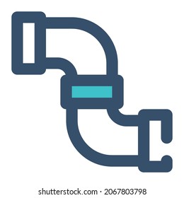 Plumbing Pipe Construction Icon Lineal Stock Vector (Royalty Free ...