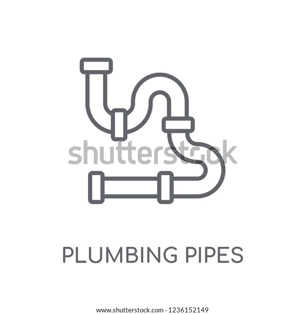 Plumbing Pipes Linear Icon Modern Outline Stock Vector (Royalty Free ...