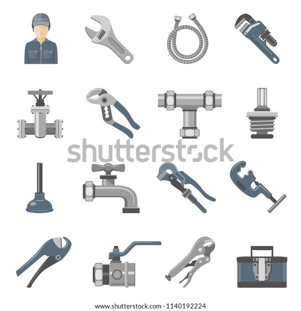 Plumbing Tools Equipment Icon Set Stock Vector (Royalty Free ...
