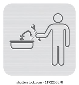 Plumbing Work Symbol Icon Vector Illustration Stock Vector (Royalty ...