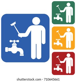 Plumbing Work Symbol Icon Vector Illustration Stock Vector (Royalty ...