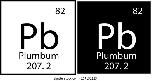 Plumbum Chemical Element Mendeleev Table Modern Stock Vector (Royalty ...