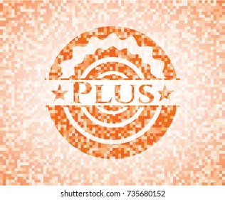 Plus Abstract Orange Mosaic Emblem Background Stock Vector (Royalty ...