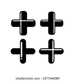 Plus Cross Icons Illustration Stock Vector (Royalty Free) 1477344089 ...