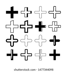 Plus Cross Icons Illustration Stock Vector (Royalty Free) 1477344083 ...