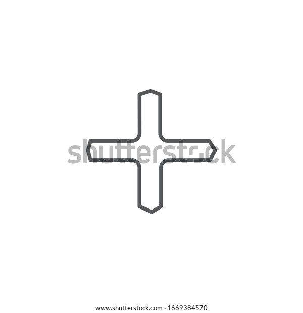 Plus Cross Symbols Linear Cross Sign Stock Vector (Royalty Free) 1669384570