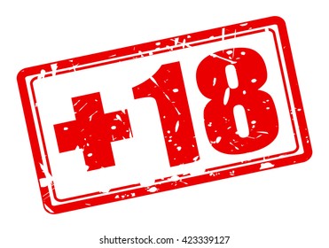 Plus Eighteen Red Stamp Text On: стоковая векторная графика (без ...