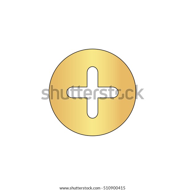 Plus Gold Vector Icon Black Contour Stock Vector (Royalty Free) 510900415