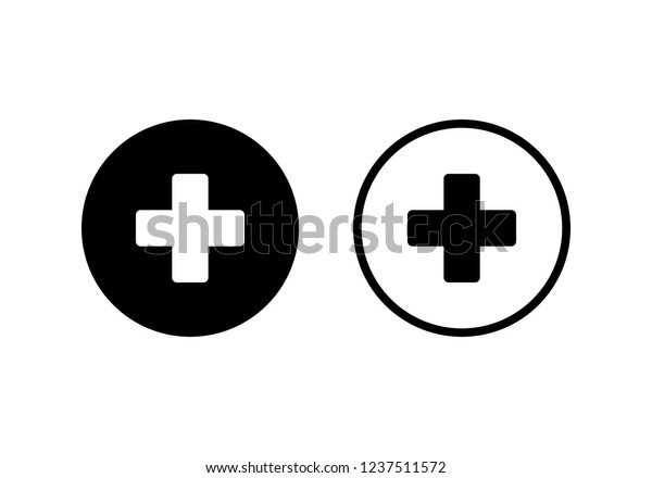 Plus Icon Add Plus Icon Addition Stock Vector (Royalty Free) 1237511572
