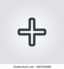 Simple Plus Line Icon Stroke Pictogram Stock Vector (Royalty Free ...