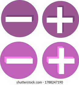 Plus Minus Buttons Two Colors Stock Vector (Royalty Free) 1788247190 ...