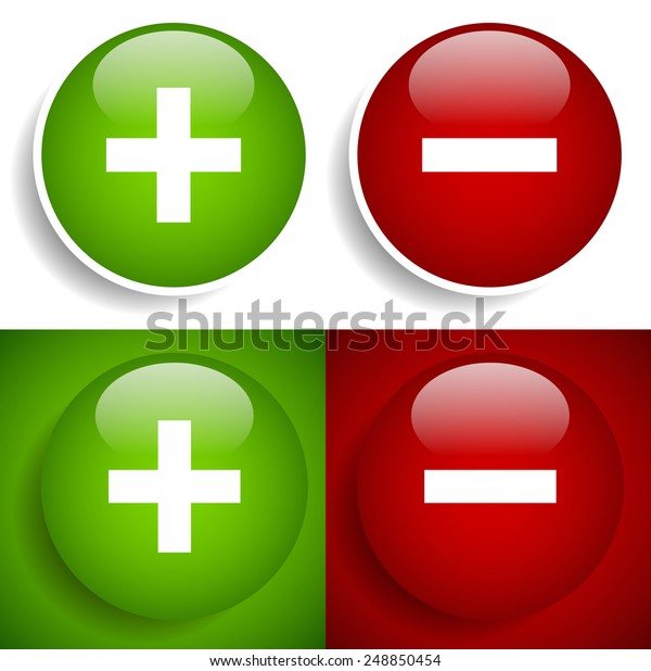 Plus Minus Sign Icon Background Set Stock Vector (Royalty Free) 248850454