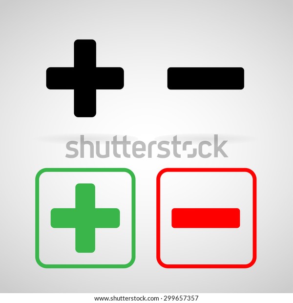 Plus Minus Sign Icons Set Great Stock Vector (Royalty Free) 299657357 ...