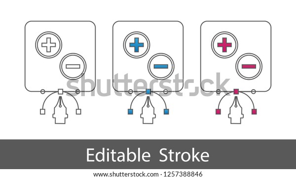 Plus Minus Symbol Outline Styled Icon Stock Vector (Royalty Free ...