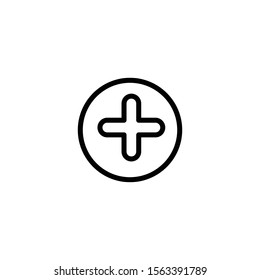 Plus Outline Icon Vector Illustration Isolated Stock Vector (Royalty ...