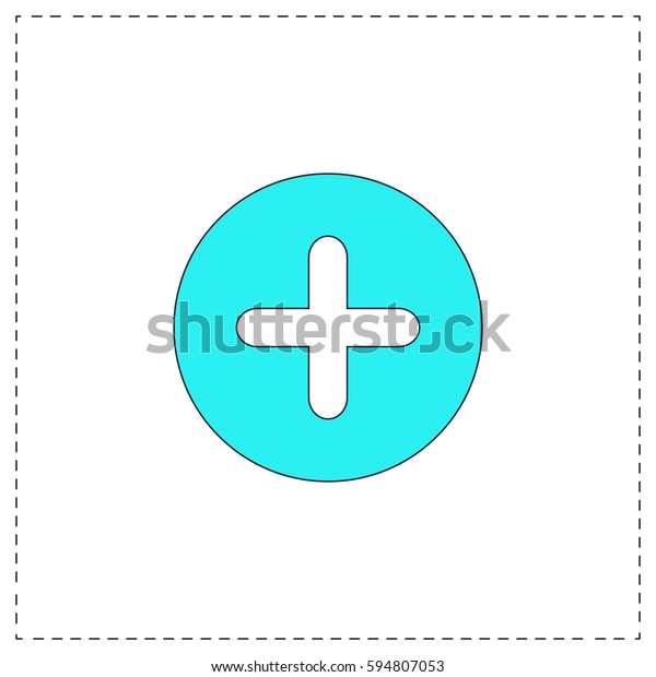 Plus Outline Vector Icon Black Editable Stock Vector (Royalty Free ...