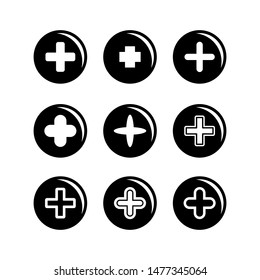 Plus Positive Round Buttons Illustration Stock Vector (Royalty Free ...