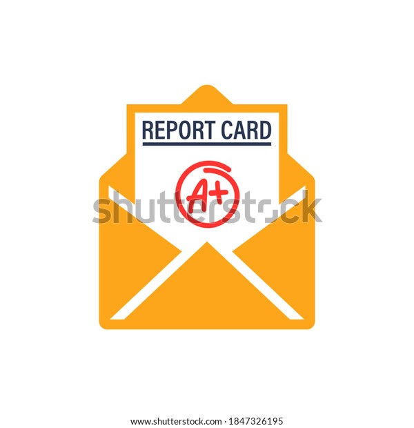 Plus Report Card Envelope Icon Clipart Stock Vector (Royalty Free ...